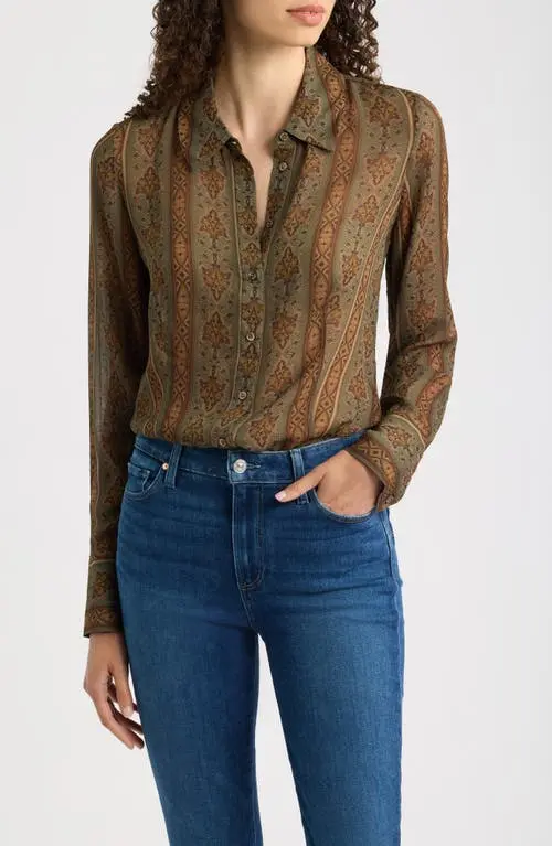 Paige Desano Paisley Button-up Shirt - Army Multi