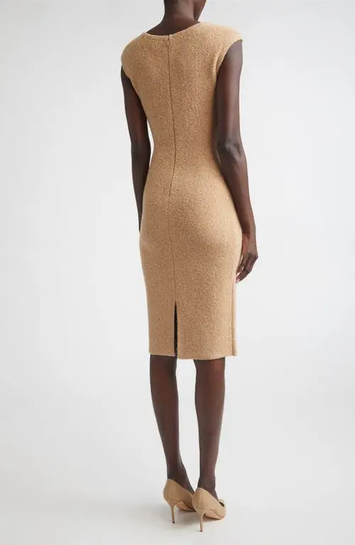 St. John Cotton & Wool Blend Tweed Sweater Dress