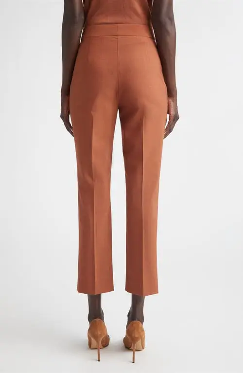 St. John Mélange Wool Blend Stretch Twill Crop Pants