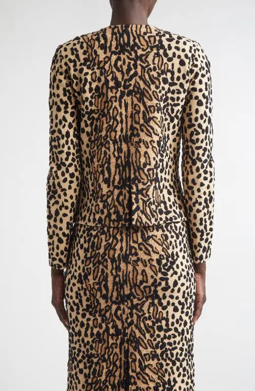 St. John Leopard Jacquard Knit Jacket