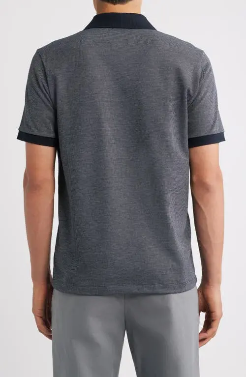 Theory Geometric Jacquard Cotton Polo - Baltic