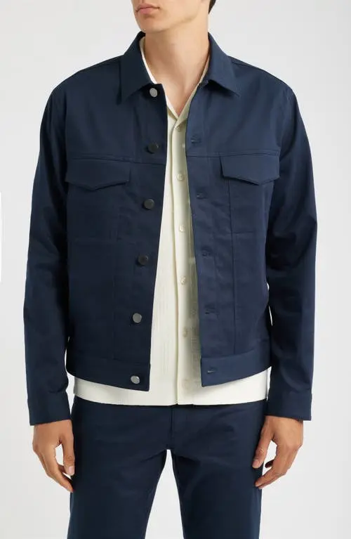 Theory River Neoteric Twill Trucker Jacket - Baltic