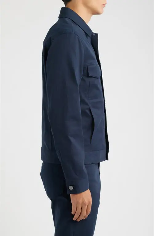 Theory River Neoteric Twill Trucker Jacket - Baltic