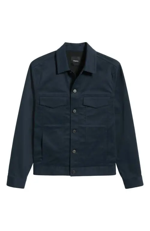 Theory River Neoteric Twill Trucker Jacket - Baltic