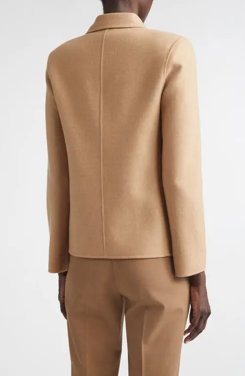 St. John Double Breasted Wool & Cashmere Double Face Twill Coat - Camel/caramel