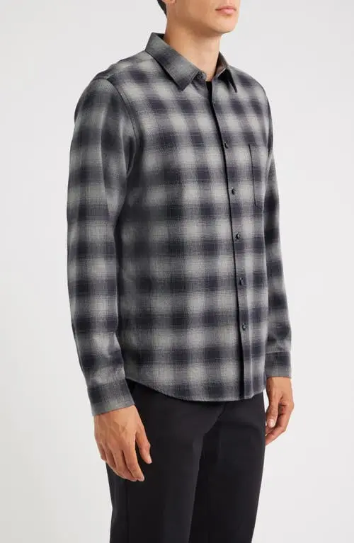 Theory Irving Graident Plaid Button-up Shirt