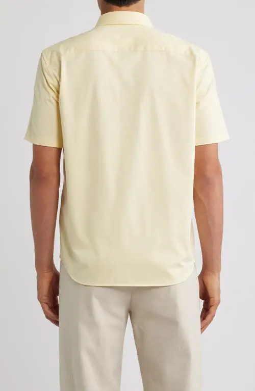 Theory Irving Structure Knit Short Sleeve Button-up Shirt - Sundance
