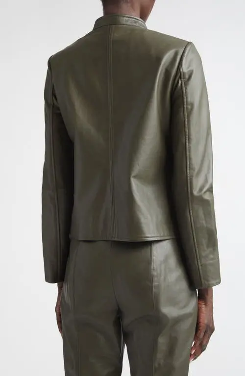 St. John Zip Pocket Leather Jacket