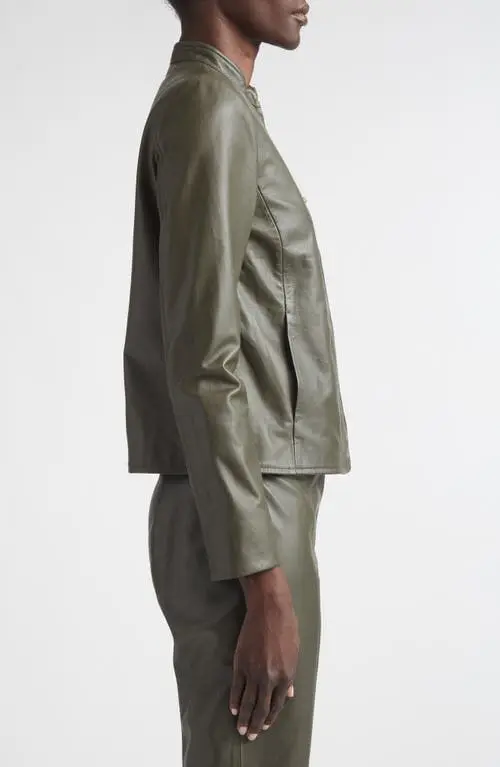 St. John Zip Pocket Leather Jacket