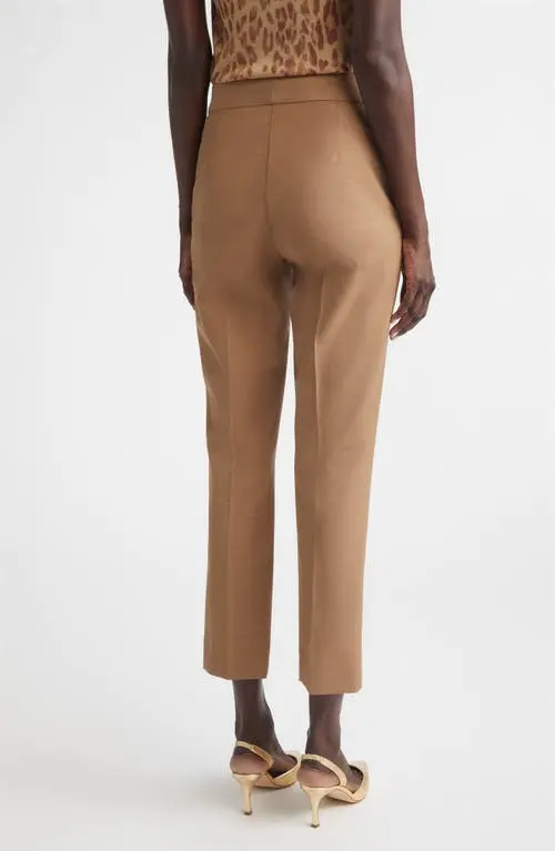 St. John Mélange Wool Blend Stretch Twill Crop Pants