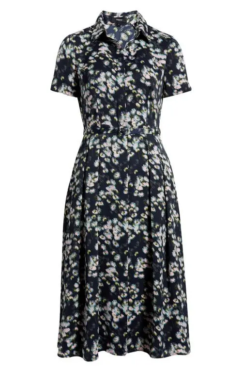 Theory Floral Print Shirtdress