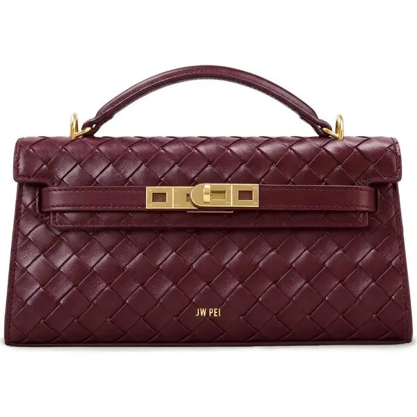 Jw Pei Noor Weave Texture Top Handle Bag - Wine Red