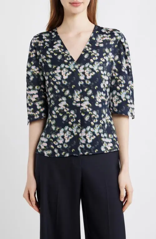 Theory Floral Print Button-up Top
