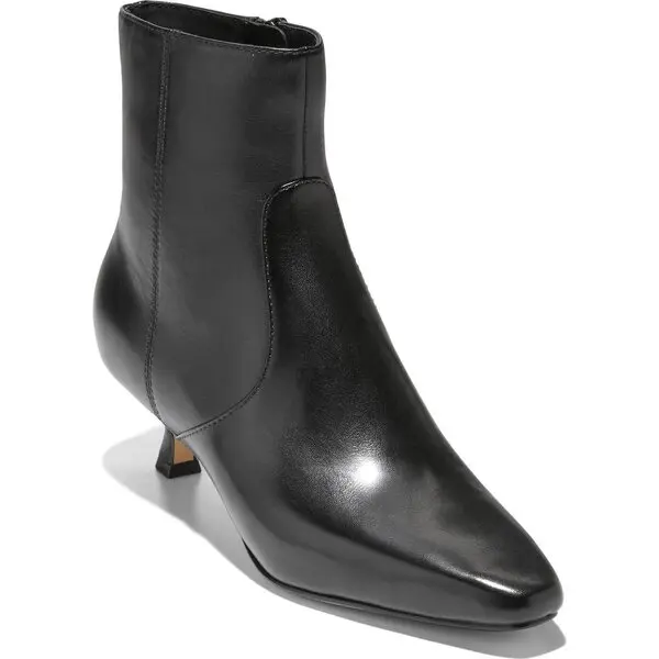 Cole Haan Tyldie Kitten Heel Bootie - Black Leather