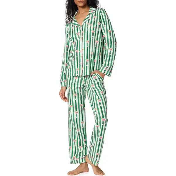 BEDHEAD PAJAMAS Print Stretch Organic Cotton Pajamas - Martini Oclock