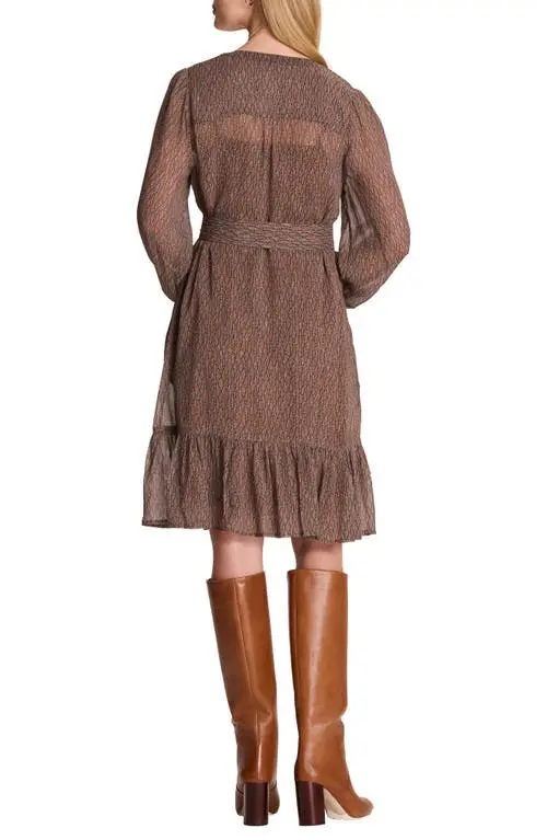 NIC+ZOE Dotty Chain Long Sleeve Georgette Dress