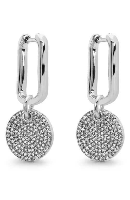 Monica Vinader Mini Alta Diamond Huggie Hoop Drop Earrings - Sterling Silver
