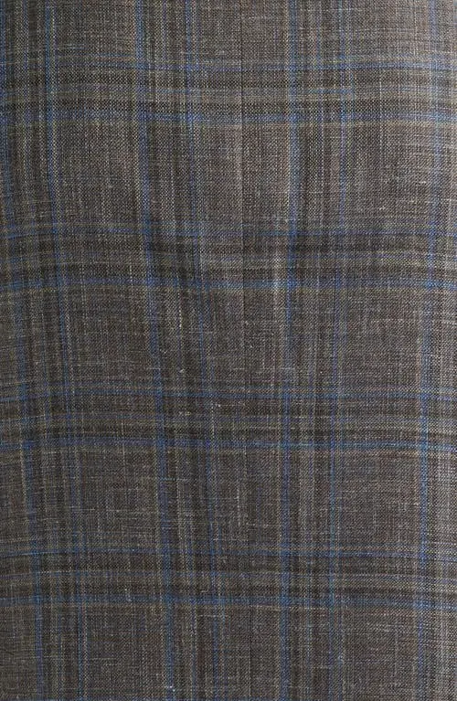 JACK VICTOR Midland Contemporary Fit Windowpane Check Sport Coat - Brown