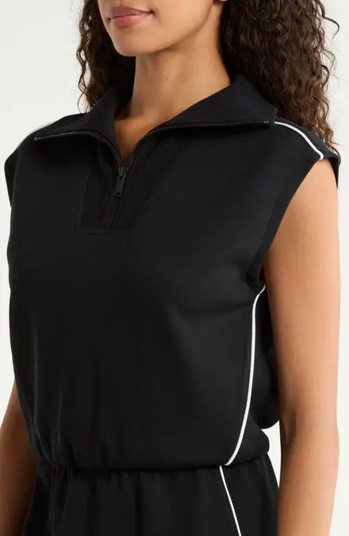 Spanx Airpique Half Zip Modal Blend Dress - Very Black