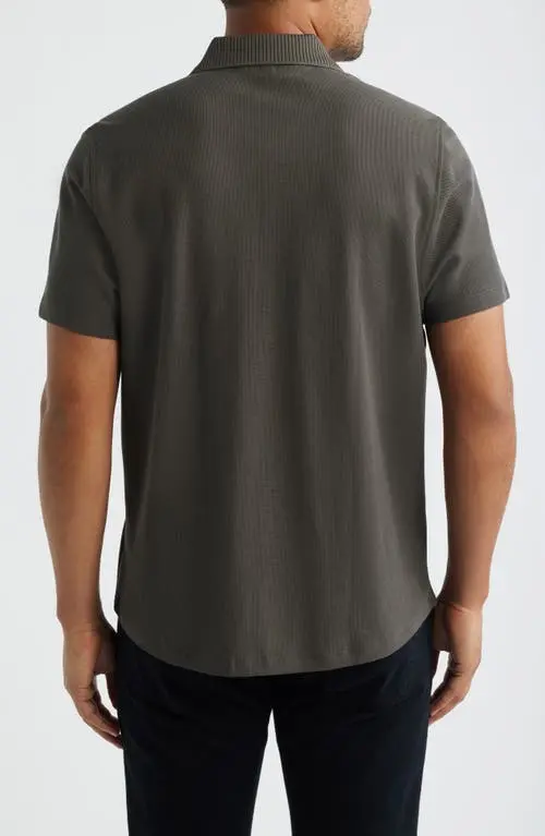 Robert Barakett Sorrell Short Sleeve Cotton Piqué Button-up Shirt - Beluga