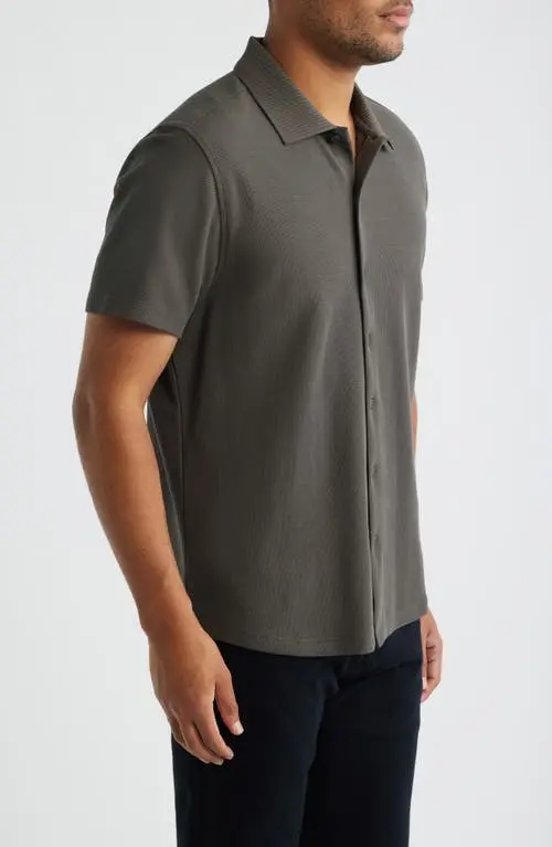 Robert Barakett Sorrell Short Sleeve Cotton Piqué Button-up Shirt - Beluga