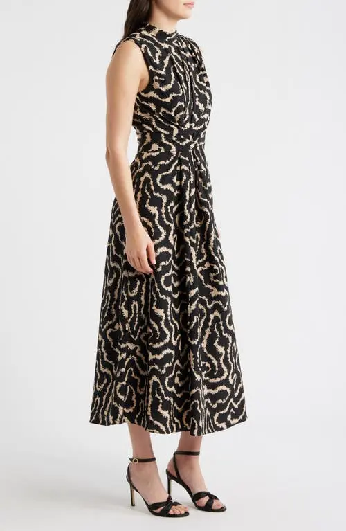 Maggy London Abstract Print Stretch Twist Waist Dress