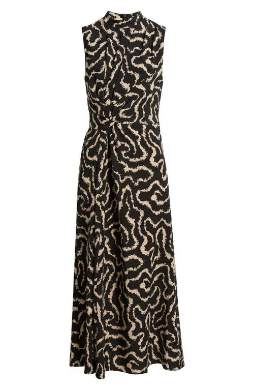 Maggy London Abstract Print Stretch Twist Waist Dress