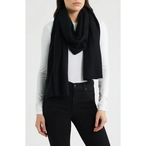 Vince Featherweight Silk & Cashmere Scarf - Black