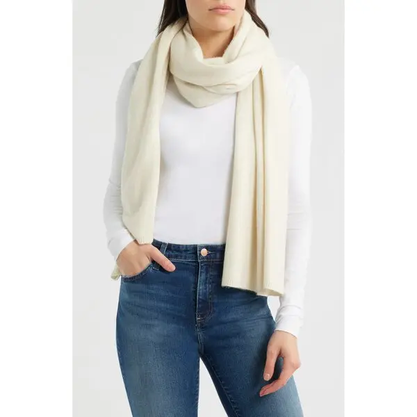 Vince Featherweight Silk & Cashmere Scarf - Ivory