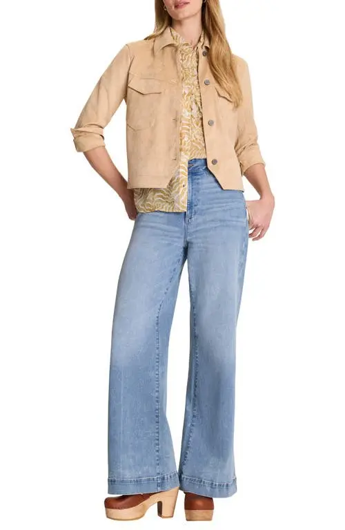 NIC+ZOE Sunrays Ruffle Placket Georgette Button-up Shirt