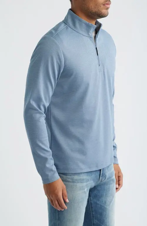 Robert Barakett Rupert Quarter Zip Pullover - Blue Metallic