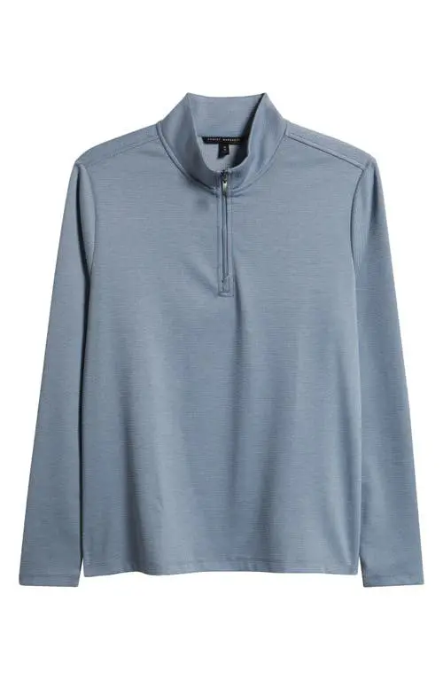 Robert Barakett Rupert Quarter Zip Pullover - Blue Metallic