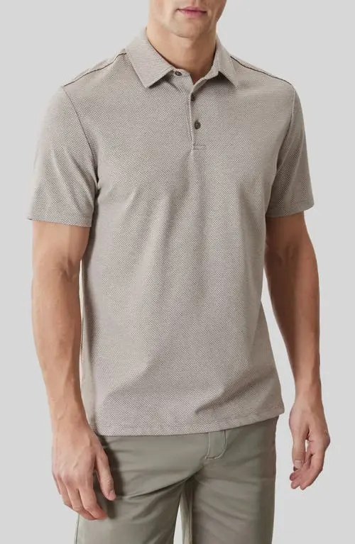 Robert Barakett Keyes Jacquard Knit Polo - Ash Brown