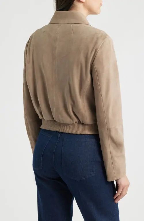 BOSS Salene Suede Bomber Jacket