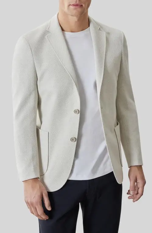 Robert Barakett Eryx Cotton & Linen Blend Herringbone Sport Coat - Moonstone