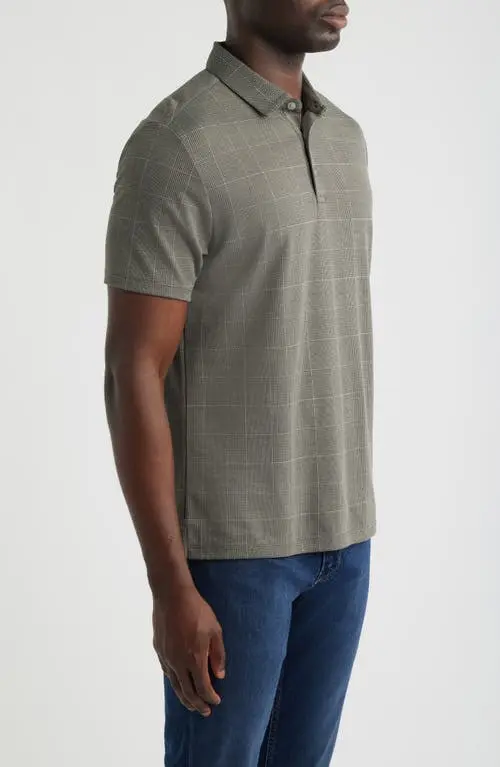 Robert Barakett Ardyn Grey Check Cotton Blend Polo