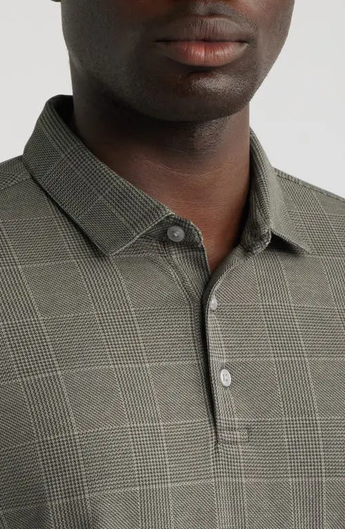 Robert Barakett Ardyn Grey Check Cotton Blend Polo