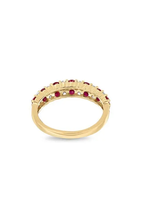Bony Levy 18k Gold Emerald And Diamond Band Ring