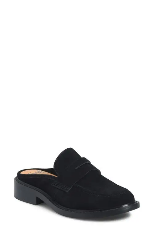 SOFFT Monique Penny Loafer Mule - Black Suede