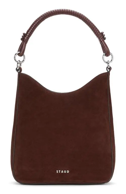 Staud Mel Suede Shoulder Bag - Mahogany