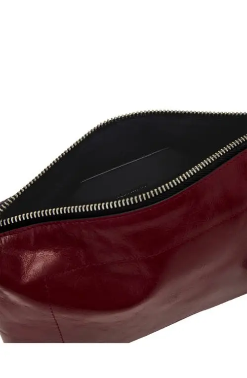 ALLSAINTS Alba Shine Leather Crossbody Bag - Garnet Red