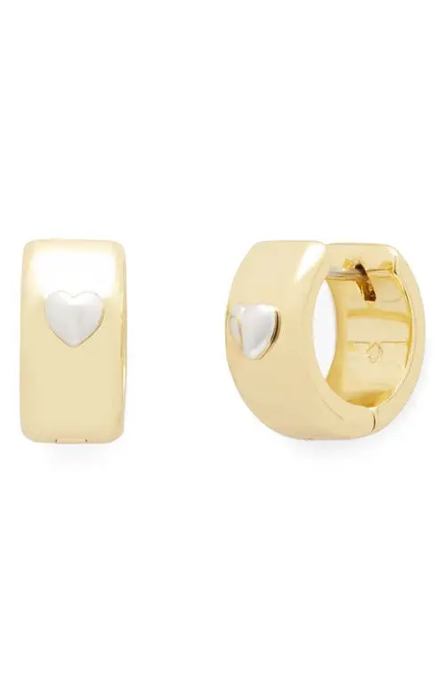 Kate Spade New York Heartful Huggie Hoop Earrings - Gold/silver