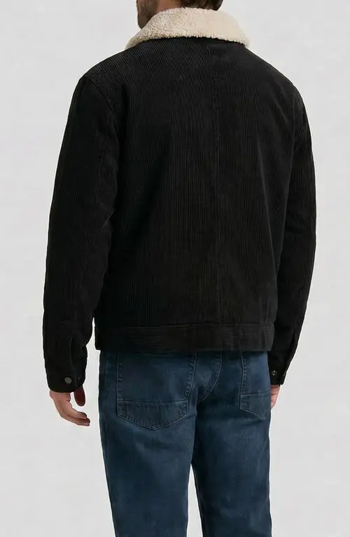 Hunter Crace Corduroy Jacket With Faux Shearling Collar - Black