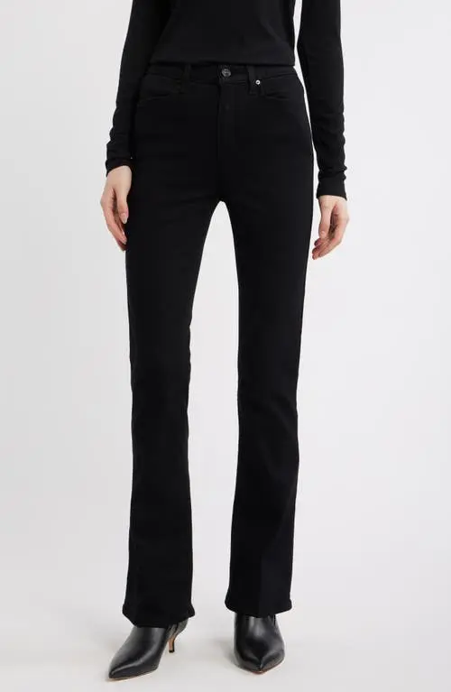 Paige Laurel Canyon High Waist Bootcut Leg Jeans - Black Lacquer