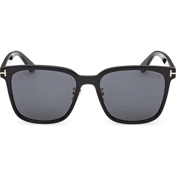 TOM FORD 58mm Square Sunglasses - Shiny Black/smoke