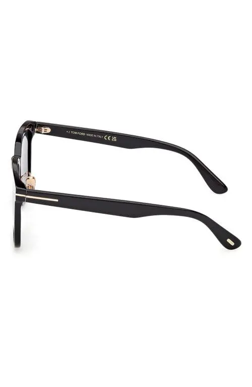 TOM FORD 58mm Square Sunglasses - Shiny Black/smoke