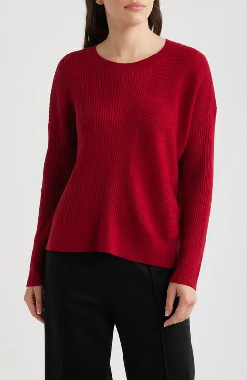 Eileen Fisher Merino Wool Crewneck Sweater - Ruby