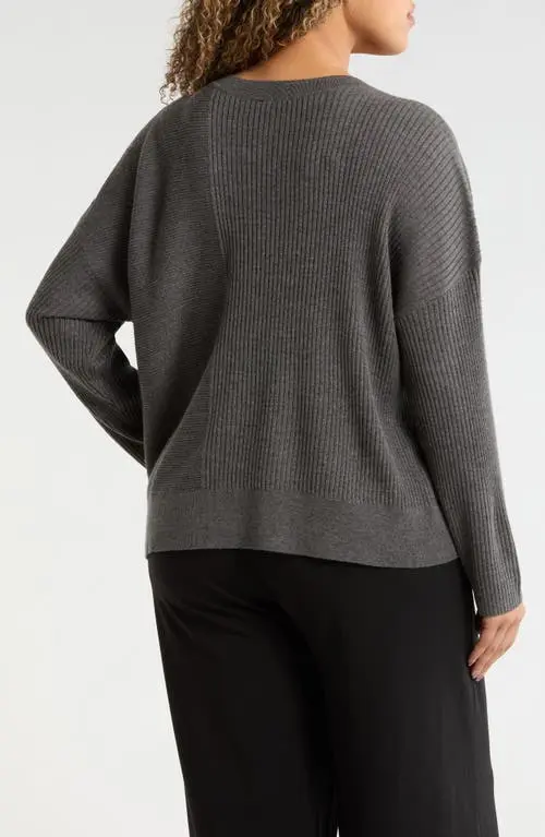 Eileen Fisher Merino Wool Crewneck Sweater - Ash