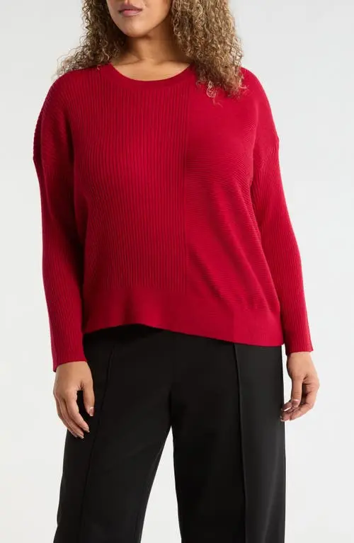 Eileen Fisher Merino Wool Crewneck Sweater - Ruby