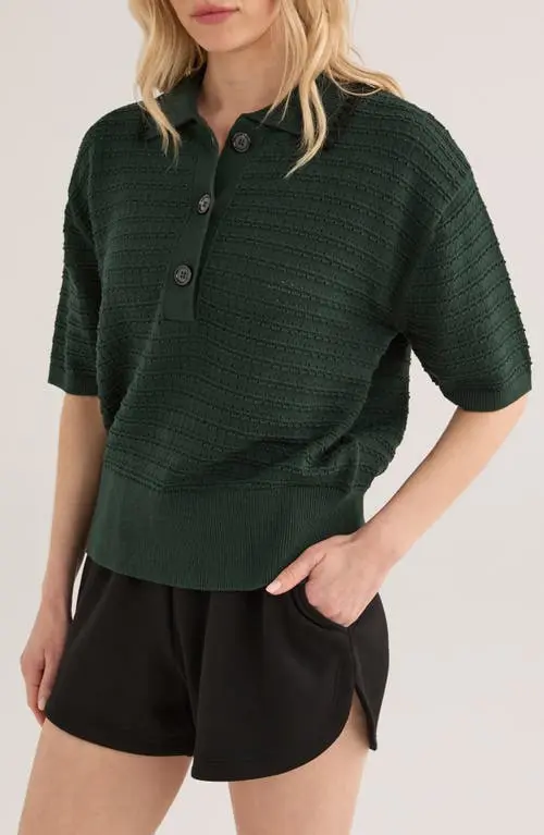 Varley Giulia Texture Polo - Pine Grove
